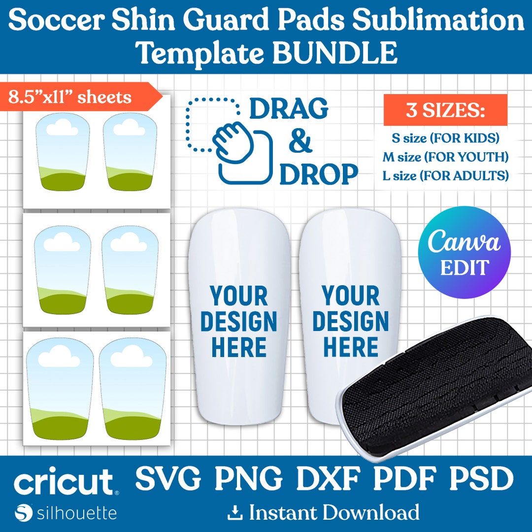 Soccer Shin Guard Pads Sublimation Template, Custom Shin Pads ...