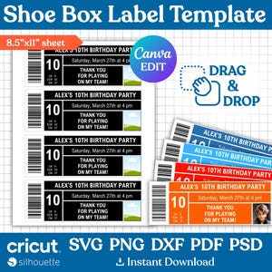 Shoe Box Label Template, Shoe Box Label Svg, Sneaker Box Label Template ...