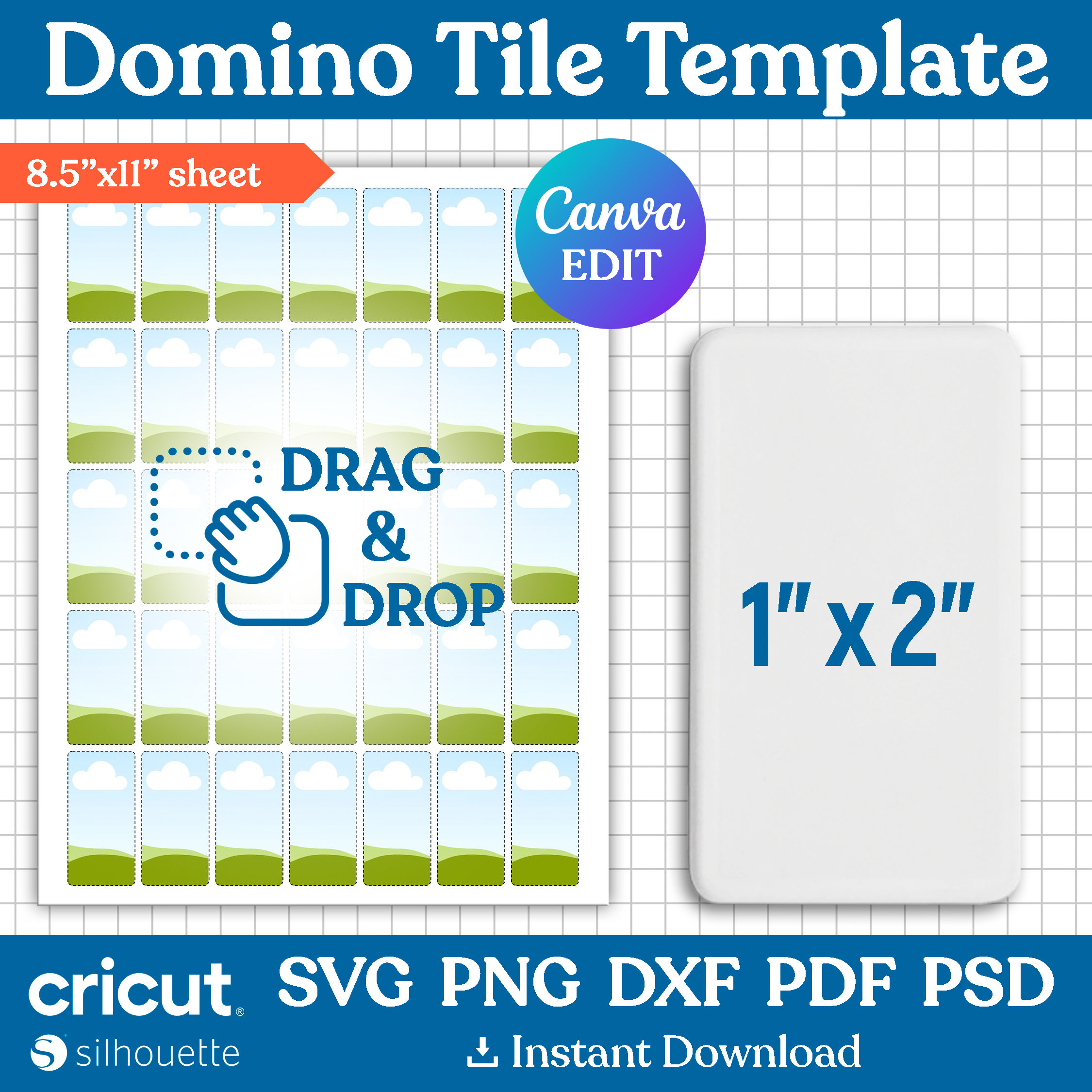 Domino Tile Template Svg, Round Corner Domino Tile Template, Domino ...