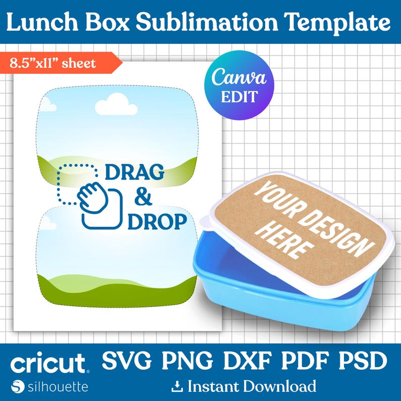 Lunch Box Template, Lunch Box Sublimation Template, Snack Containers ...