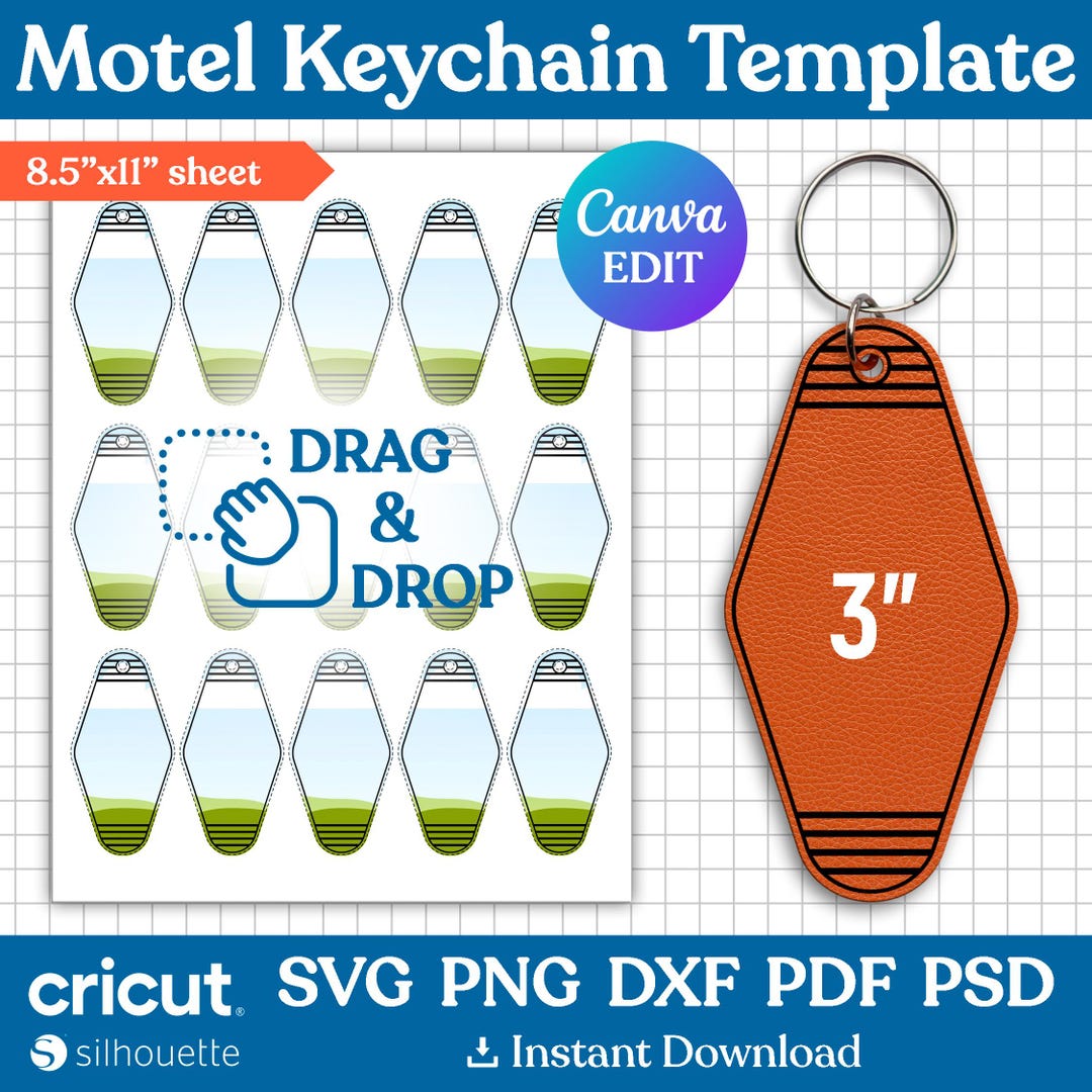 3" Motel Keychain Template, Sublimation Template, Motel Keychain Svg ...