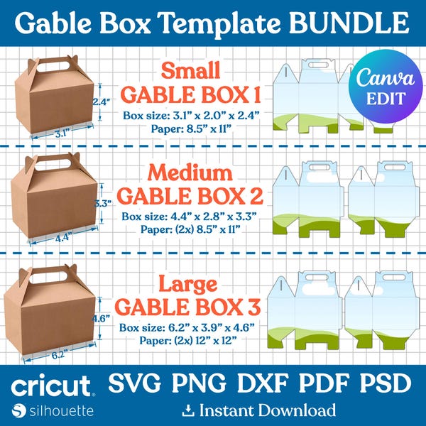 Template Gable Boxes - Etsy UK