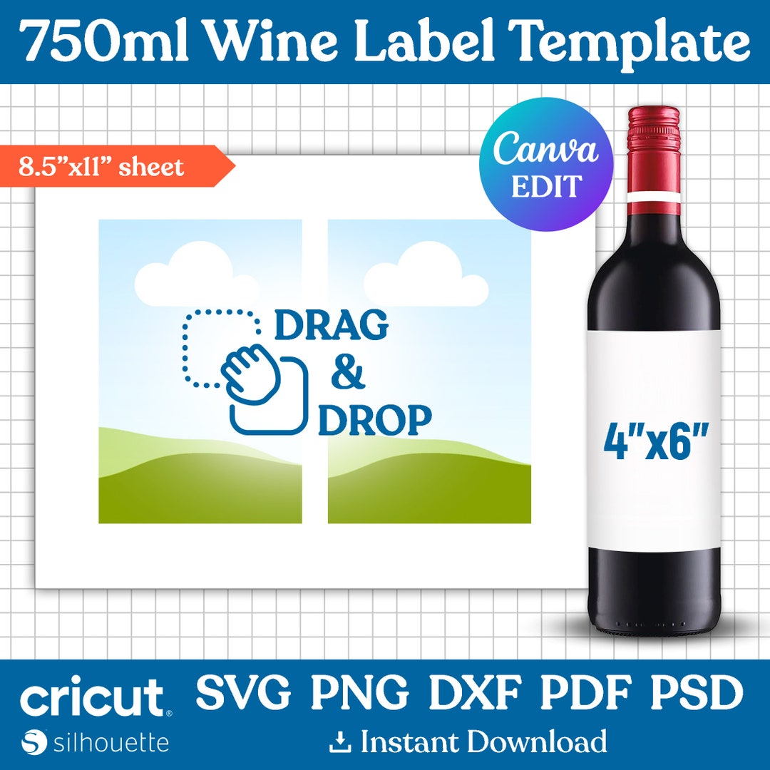 750ml Wine Label Template, Wine Bottle Labels, Wine Label Svg, Wine ...