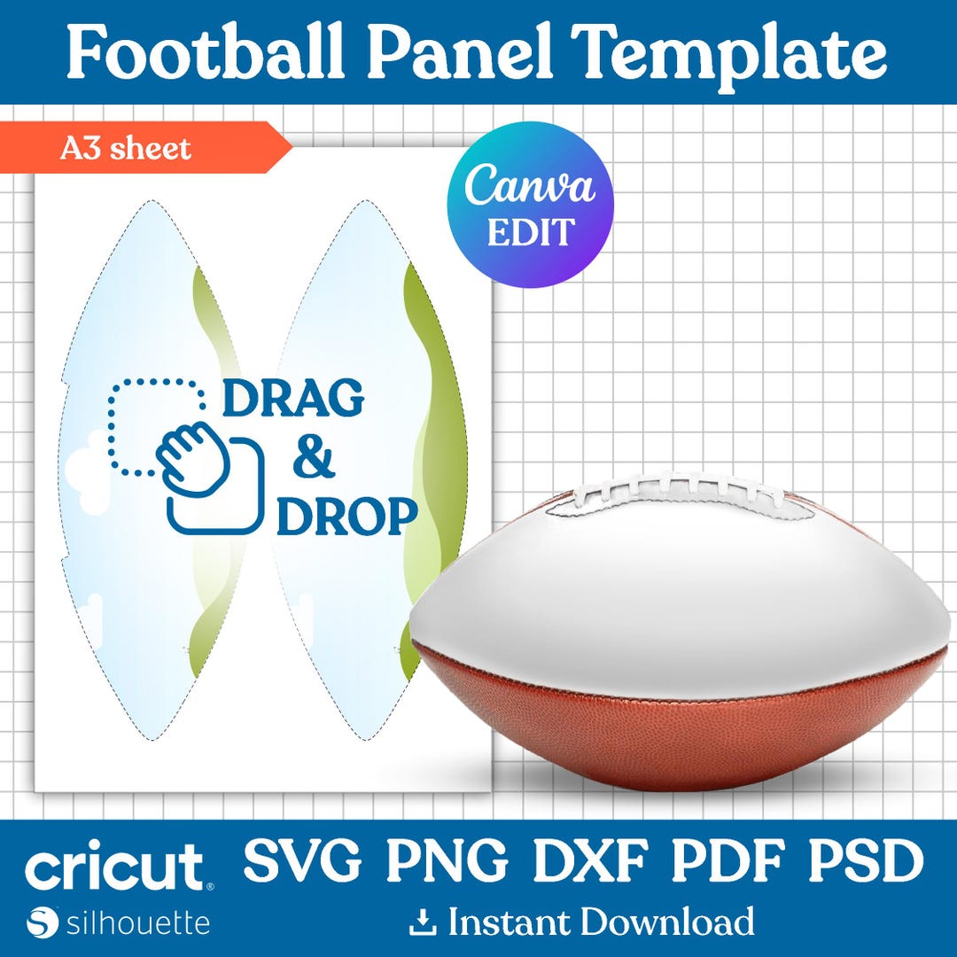 Football Panel Template Svg, Football Panel Blank Template, Custom ...