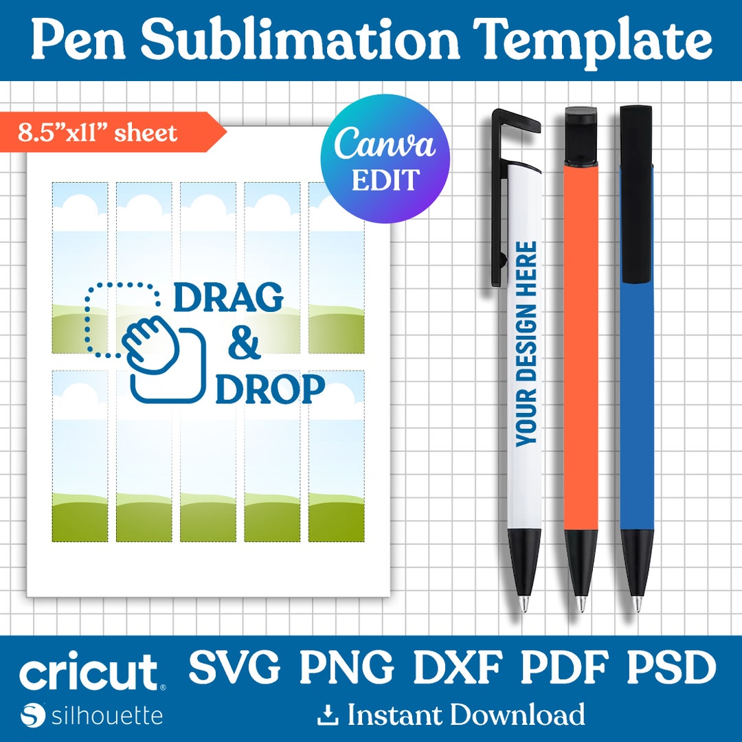 Pen Wrap Template, Pen Sublimation Template, Pen Wrapper Template ...