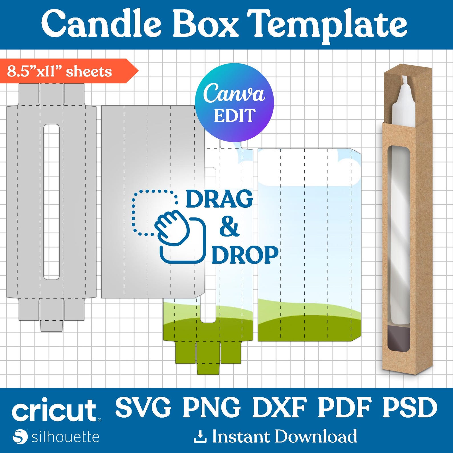 Candle Box Template BUNDLE, Candle Box Svg, Unscented Chandelier Candle ...