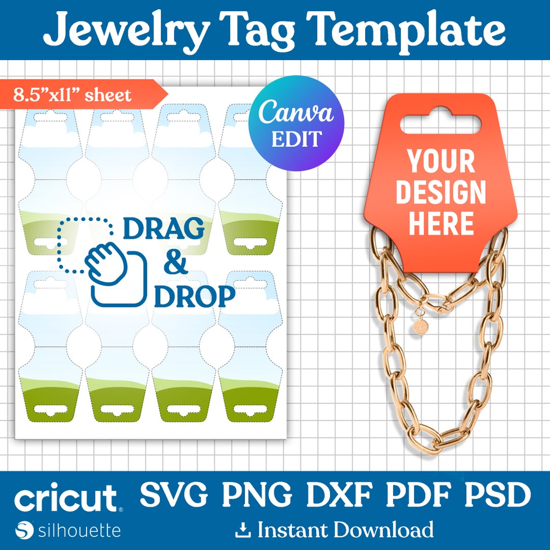 Jewelry Tag Template, Bracelet Card Display Template, Necklace Display ...