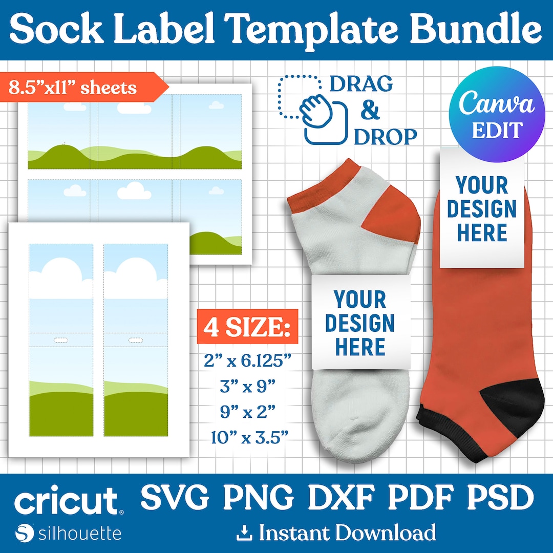Socks Tag Template, Socks Wrap Label Template, Sock Wrapper Template ...