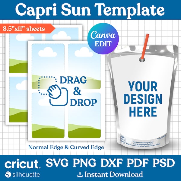 Party Favor Capri Sun Template - Etsy
