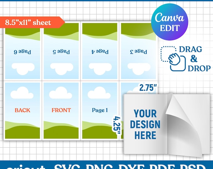 Booklet Template, Mini Coloring Book Template, Fold Book Template ...