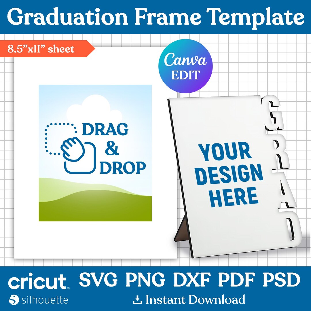 GRAD Photo Frame Template, Grad Picture Frame Sublimation Template ...