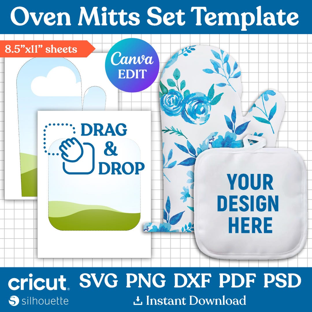 Oven Mitts Set Template, Oven Mitts Set Sublimation, Oven Glove ...