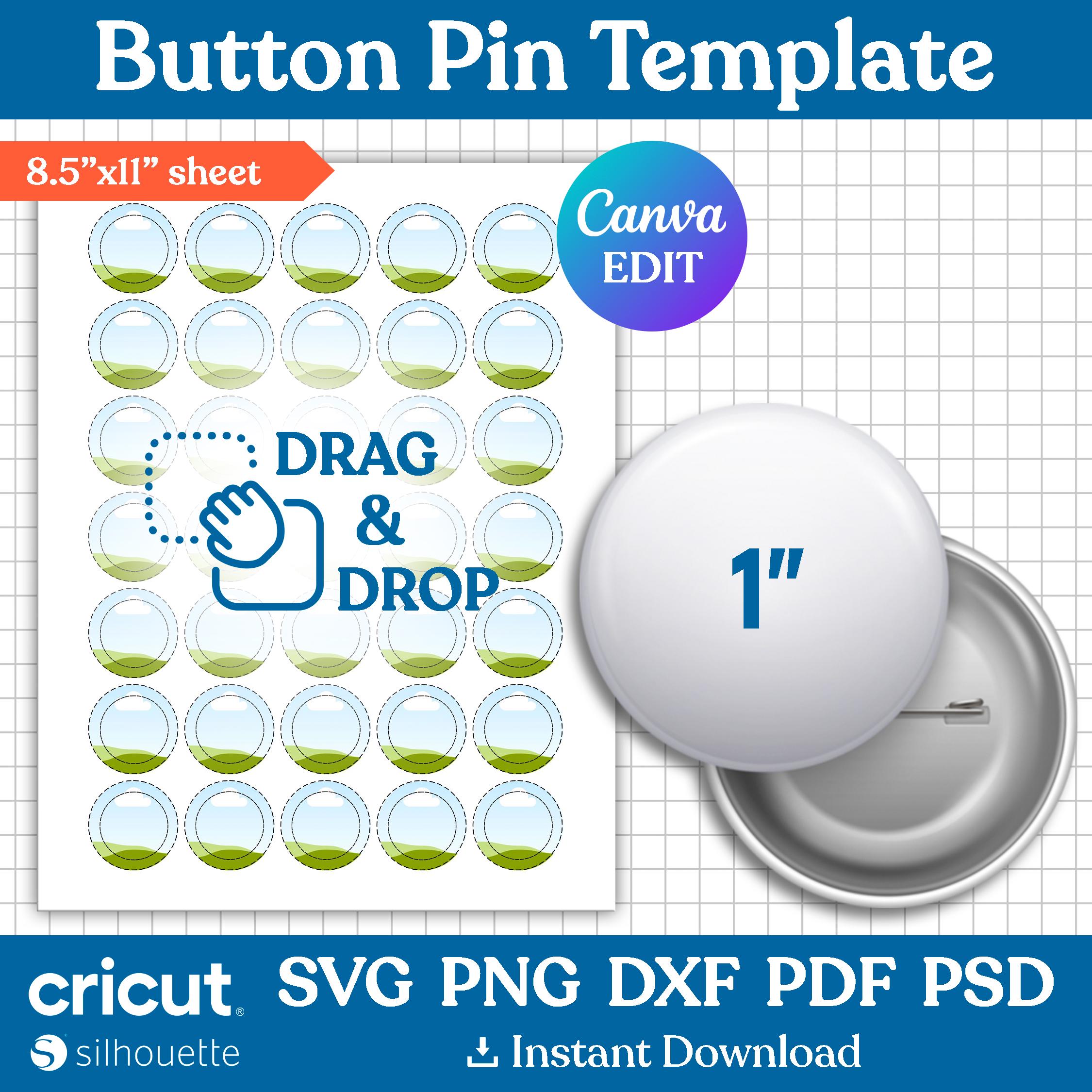 Button Pin Template BUNDLE, Button Pin Svg, Button Pin Blank, Sublimation Button Pin Template ...