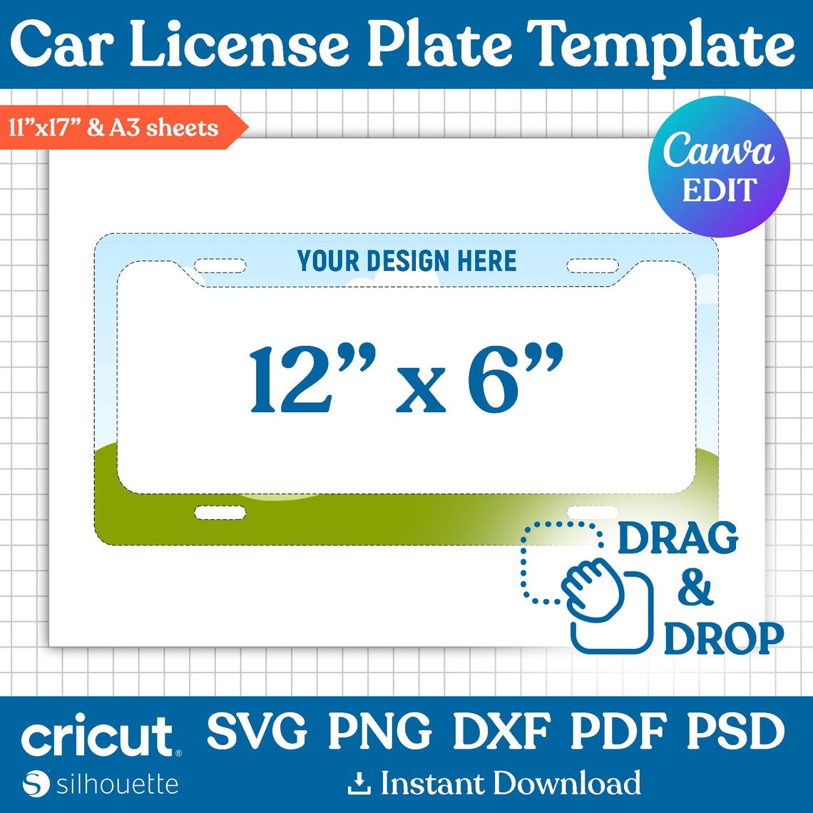 Car License Plate Template, Car License Plate Sublimation Template, Car ...