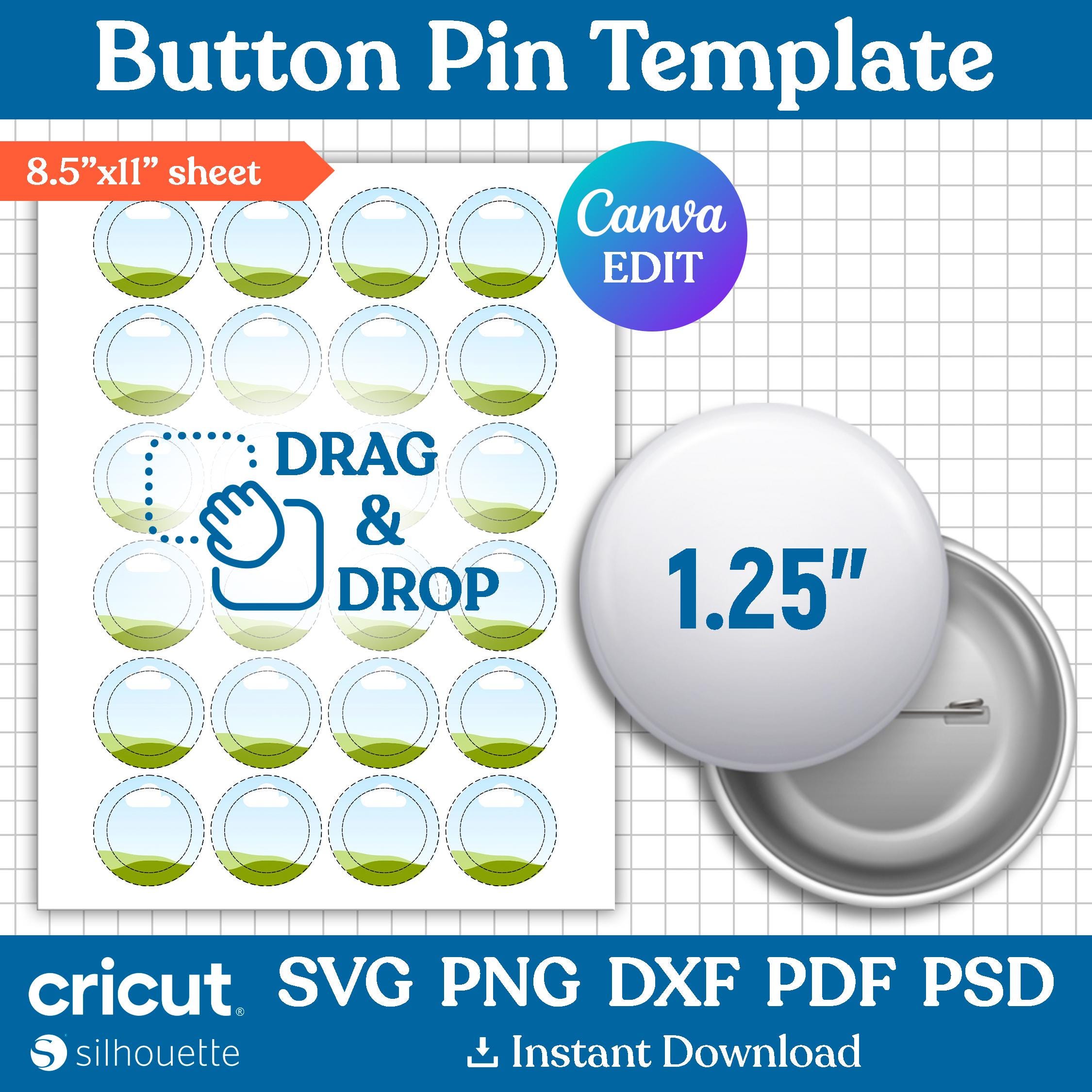 Button Pin Template BUNDLE, Button Pin Svg, Button Pin Blank ...