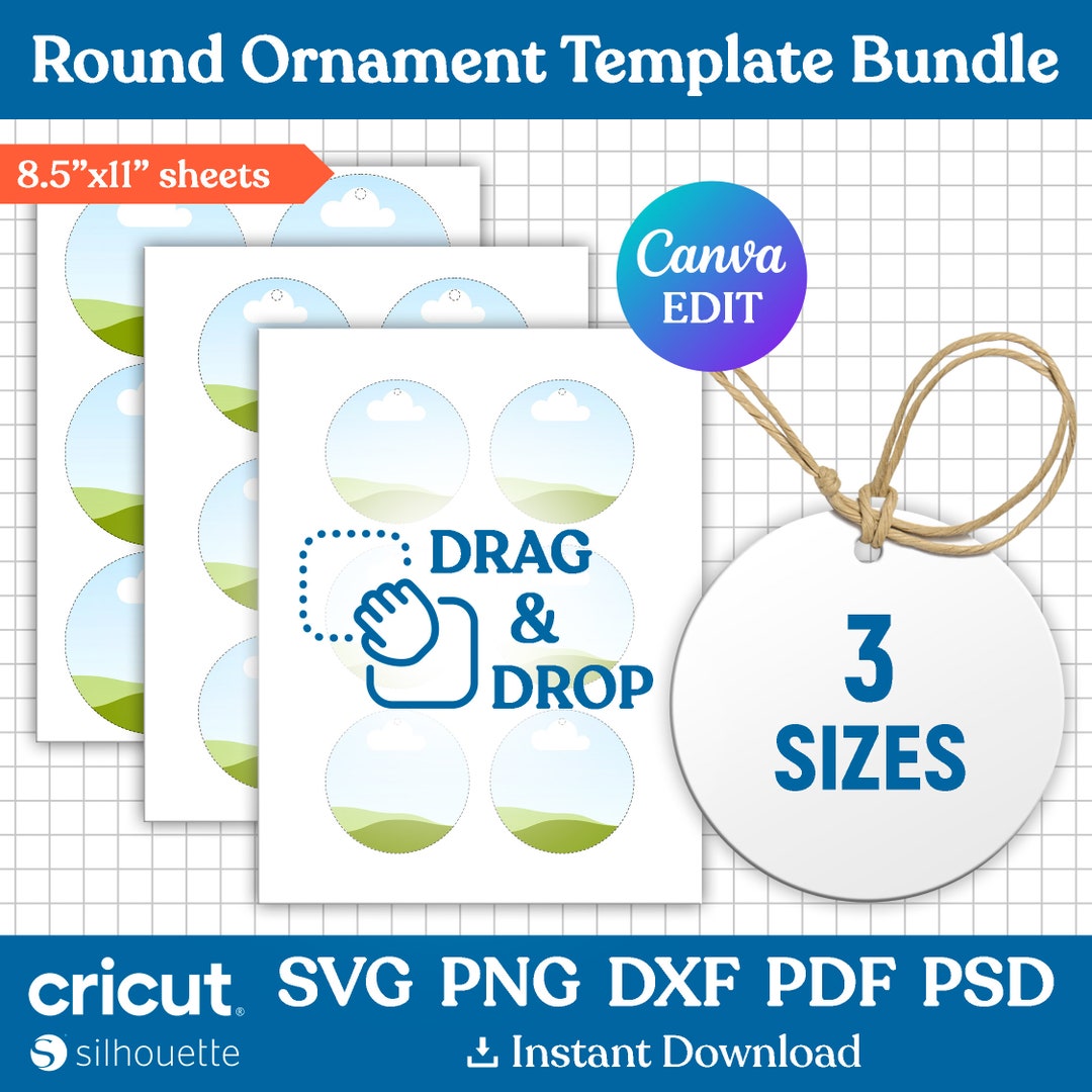 Round Ceramic Ornament Template Bundle, Ceramic Ornament Template ...