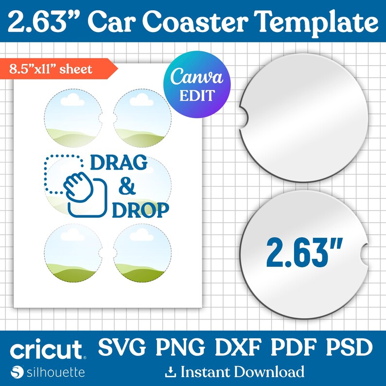 Car Coaster Template BUNDLE, Car Cup Coaster Template, Car Coaster ...