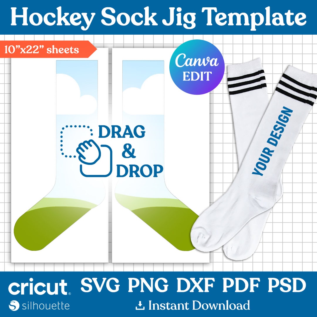 Hockey Sock Jig Template Bundle, Sock Jig Sublimation, Sock Insert ...