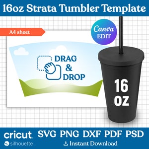 16oz, 22oz, 24oz Strata Tumbler Template Bundle, 16oz Strata Skinny ...