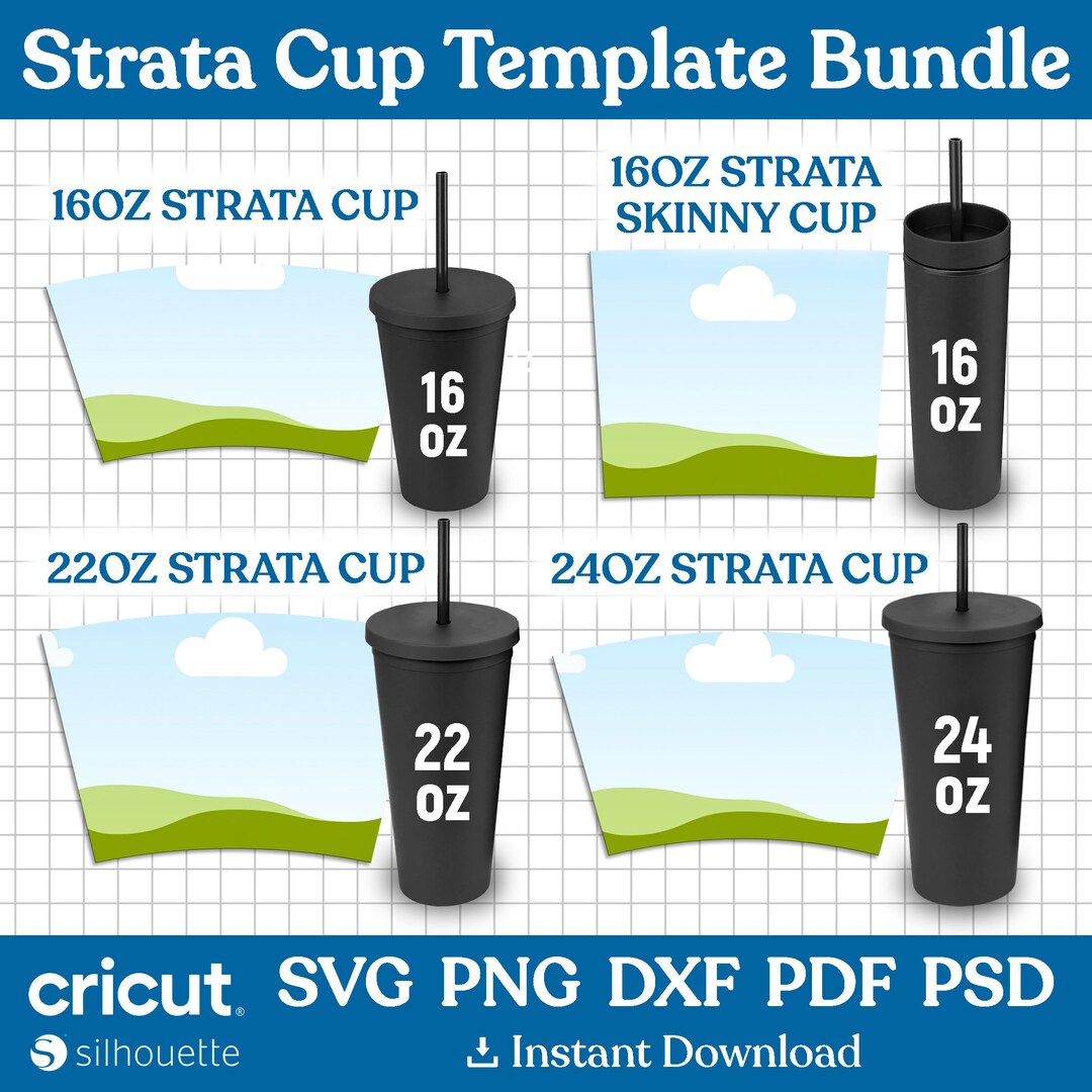 16oz, 22oz, 24oz Strata Tumbler Template Bundle, 16oz Strata Skinny ...