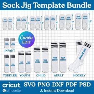 Sock Jig Template Bundle, Sock Jig Sublimation, Sock Insert Template, Ankle Sock Template Svg ...