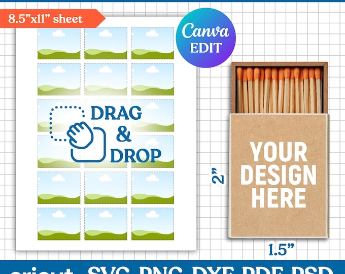 Matchbox Label Template, Match Book Svg, Matchbox Template, Match Box ...