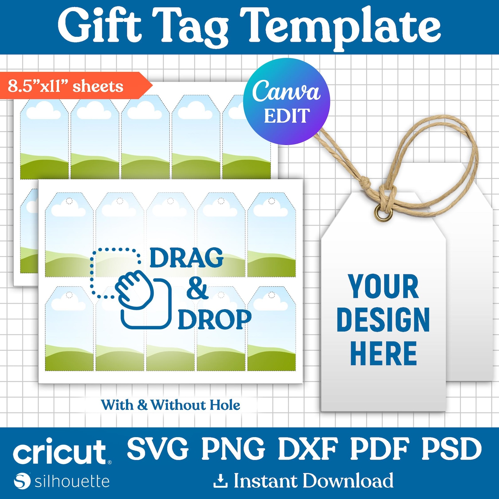 Gift Tag Template, Hang Tag Template, Gift Tag Template, Blank Sheet ...
