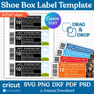 Shoe Box Template BUNDLE, Shoe Box Svg, Shoe Box Party Favor, Shoe Box ...