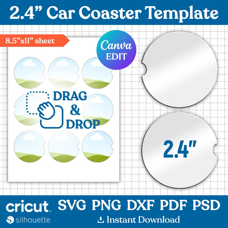 Car Coaster Template BUNDLE, Car Cup Coaster Template, Car Coaster ...