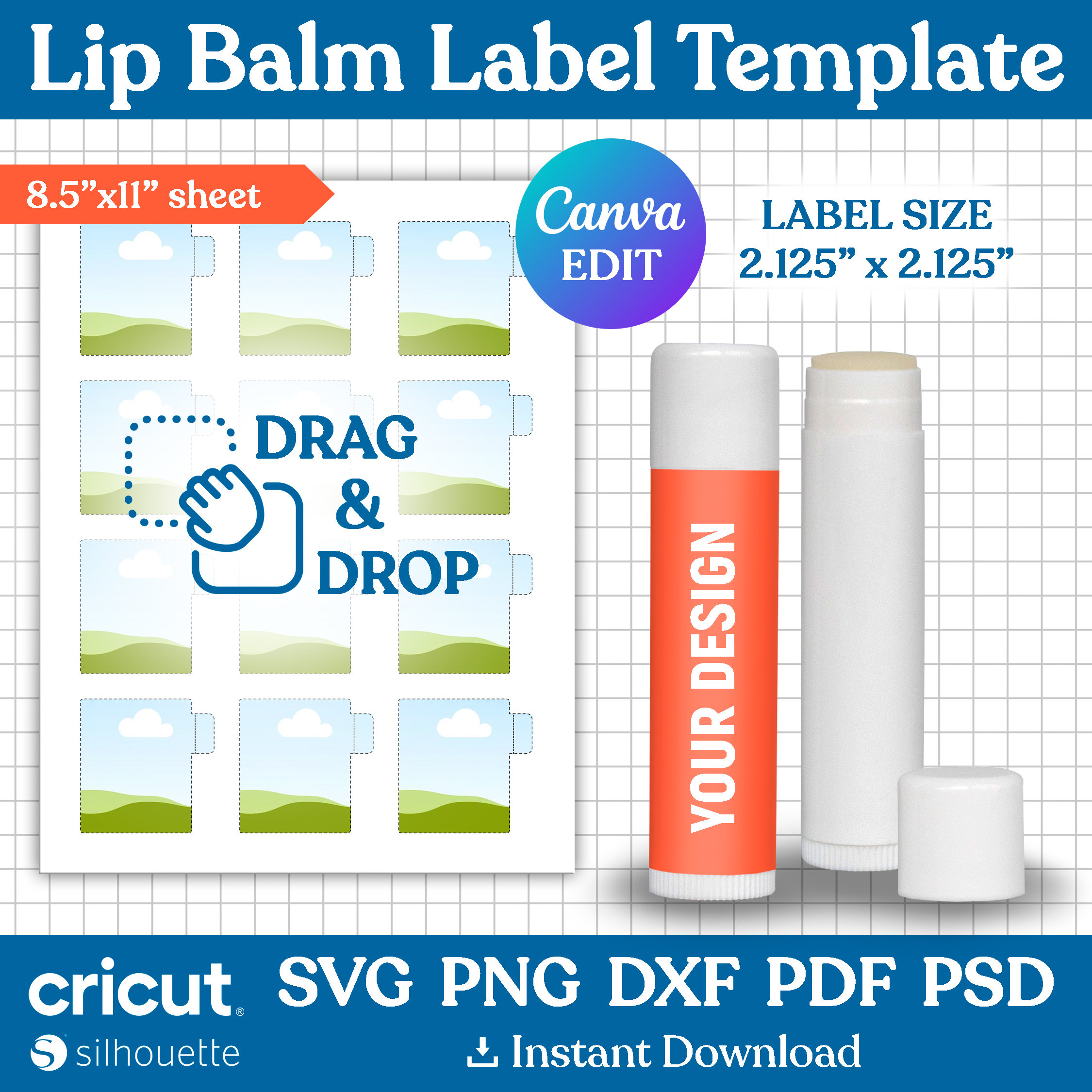 Lip Balm Label Template, Lip Balm Labels, Lip Balm Wrap Packaging, Lip ...