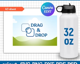 Tumbler Template Svg, 32oz Makerflo Hydro Water Bottle Template ...