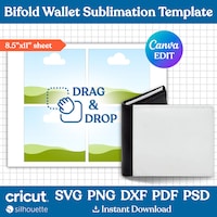 Bifold Wallet Sublimation Template: Canva Editable (SVG, PNG, Pdf ...