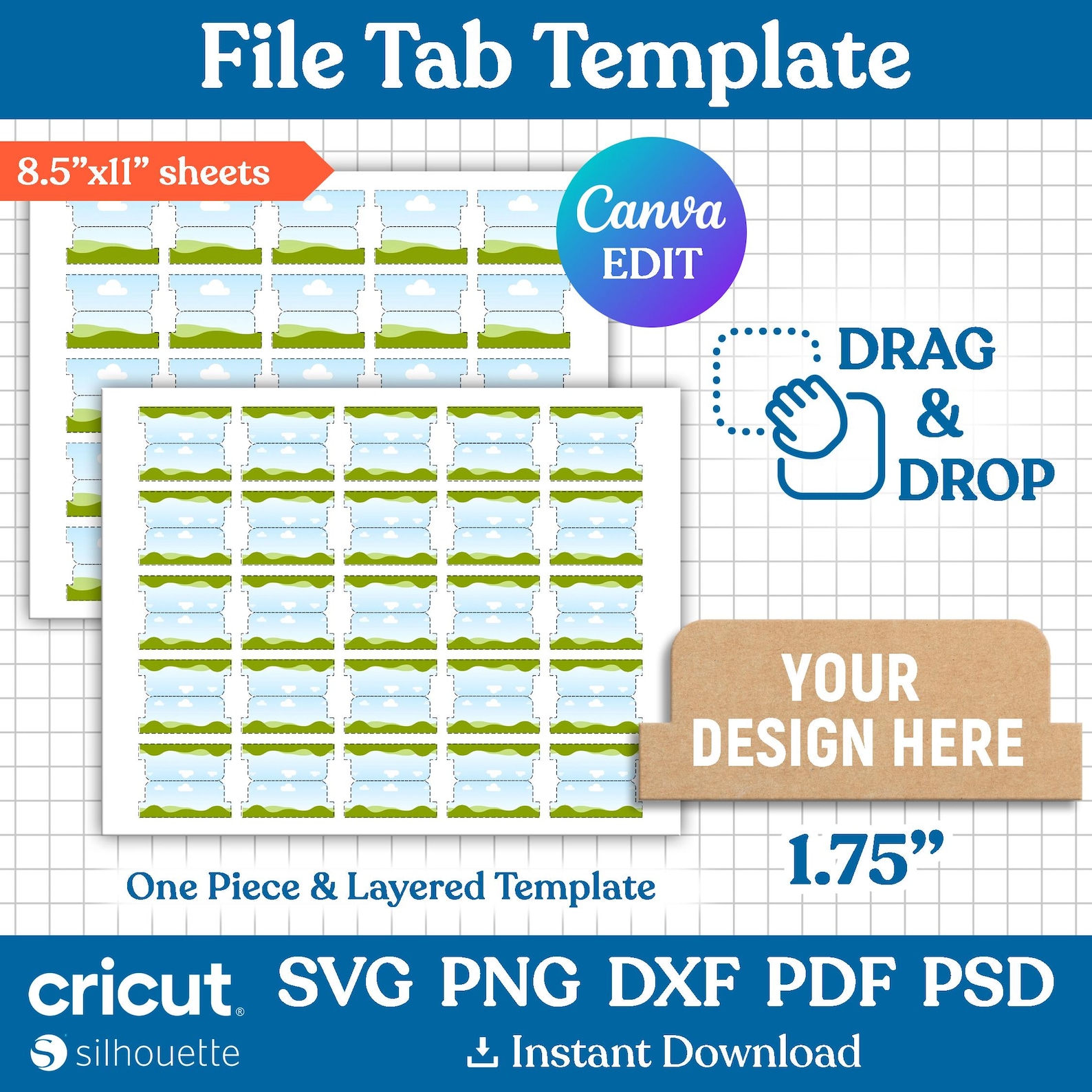 File Tab Template, Planner Tab Template, Journal Tab Template, File ...
