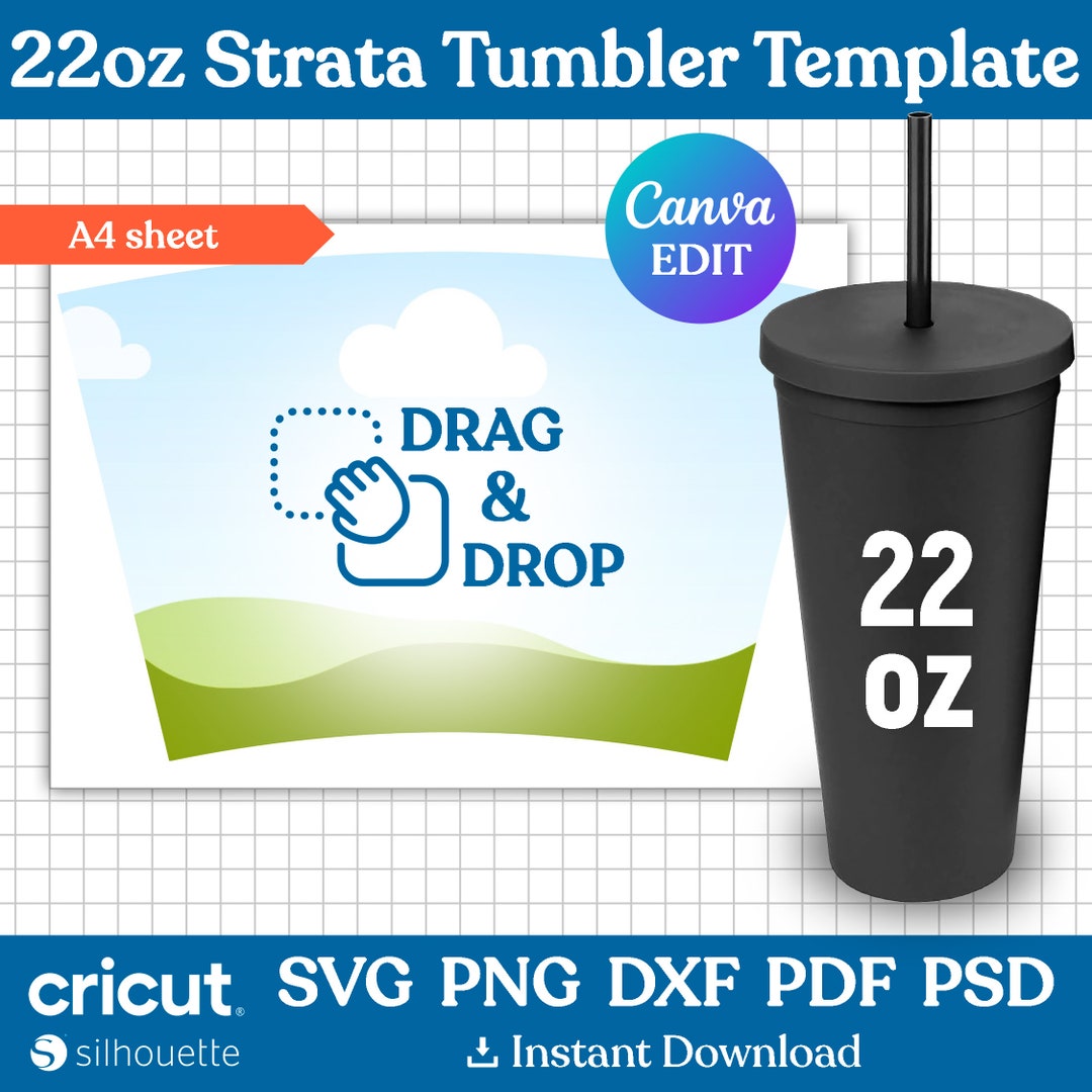 22oz Strata Cup Tumbler Template, 22oz Strata Cup Wrap Template, Strata ...