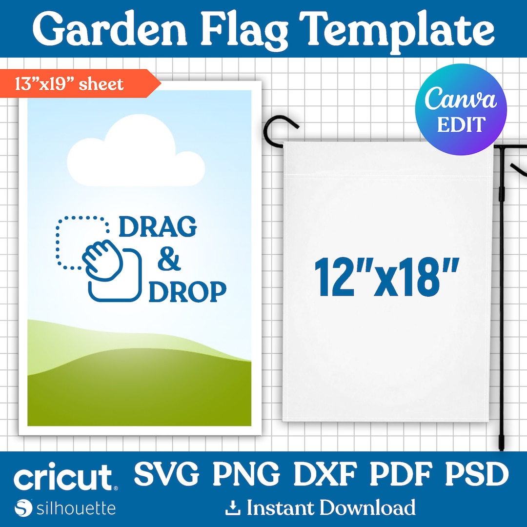 12"x18" Garden Flag Template, Blank Garden Flag Template, Sublimation ...
