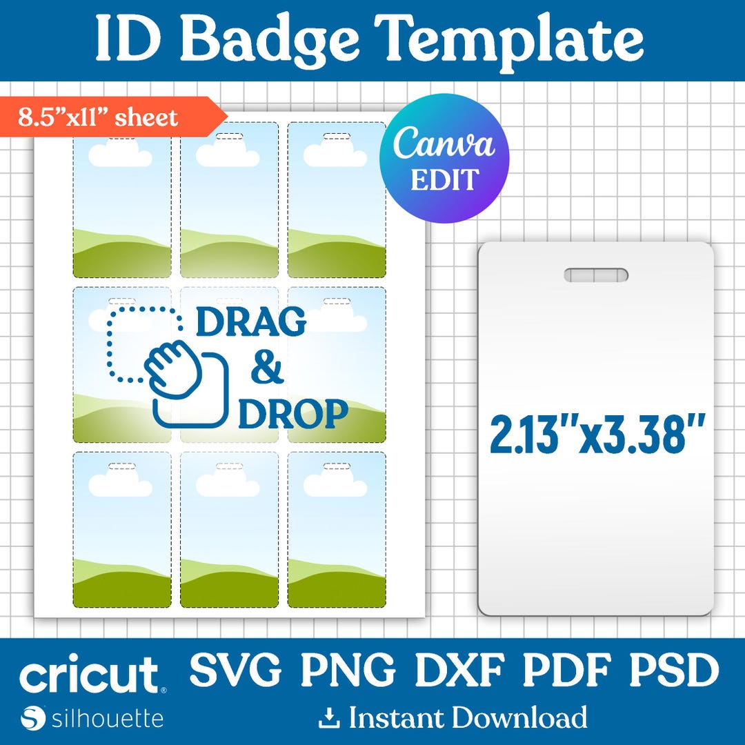 ID Badge Template, Badge Template, Name Badge Template, Staff Badge ...