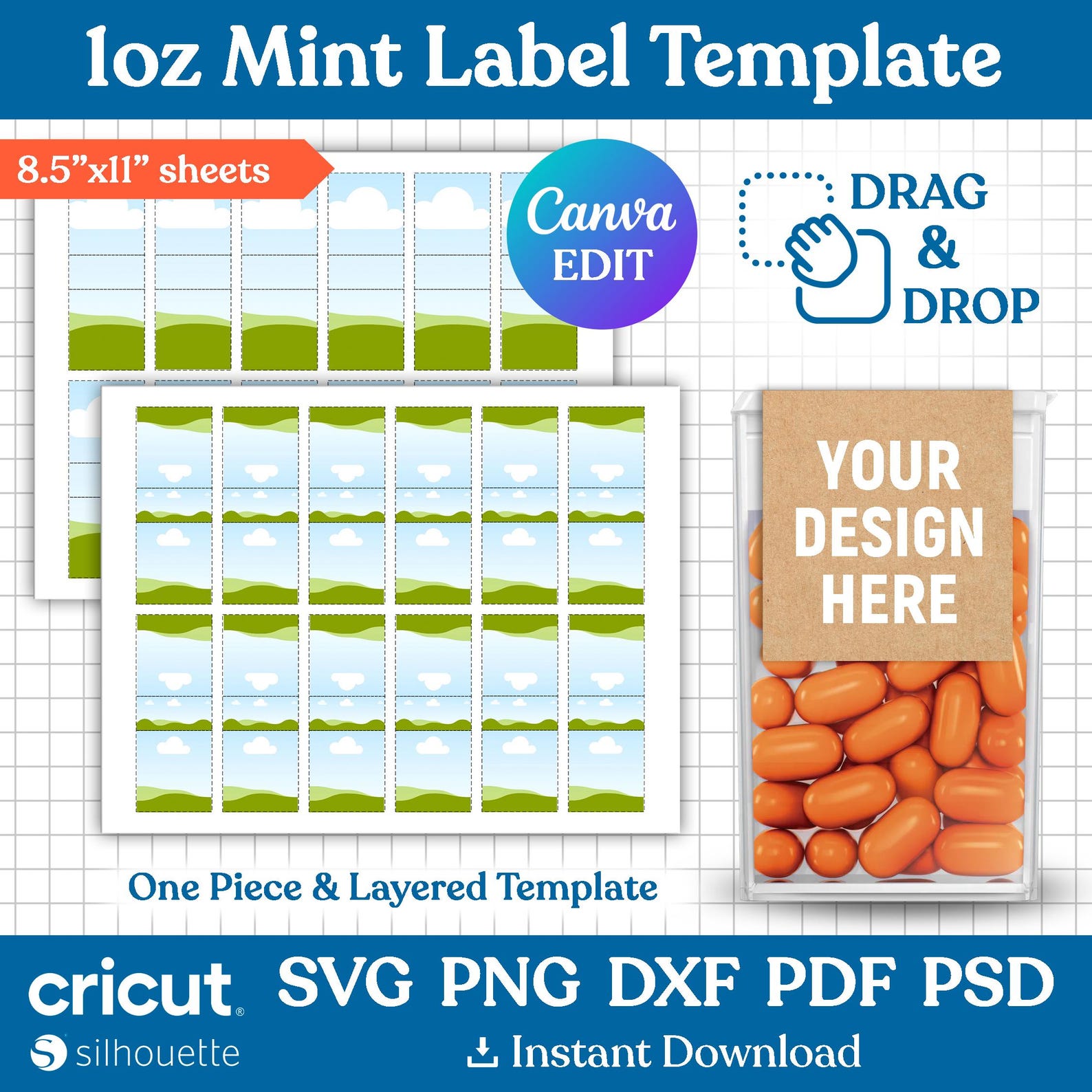 1oz 29g Mint Label Template, Mint Sticker Label, Mint Box Wrapper ...