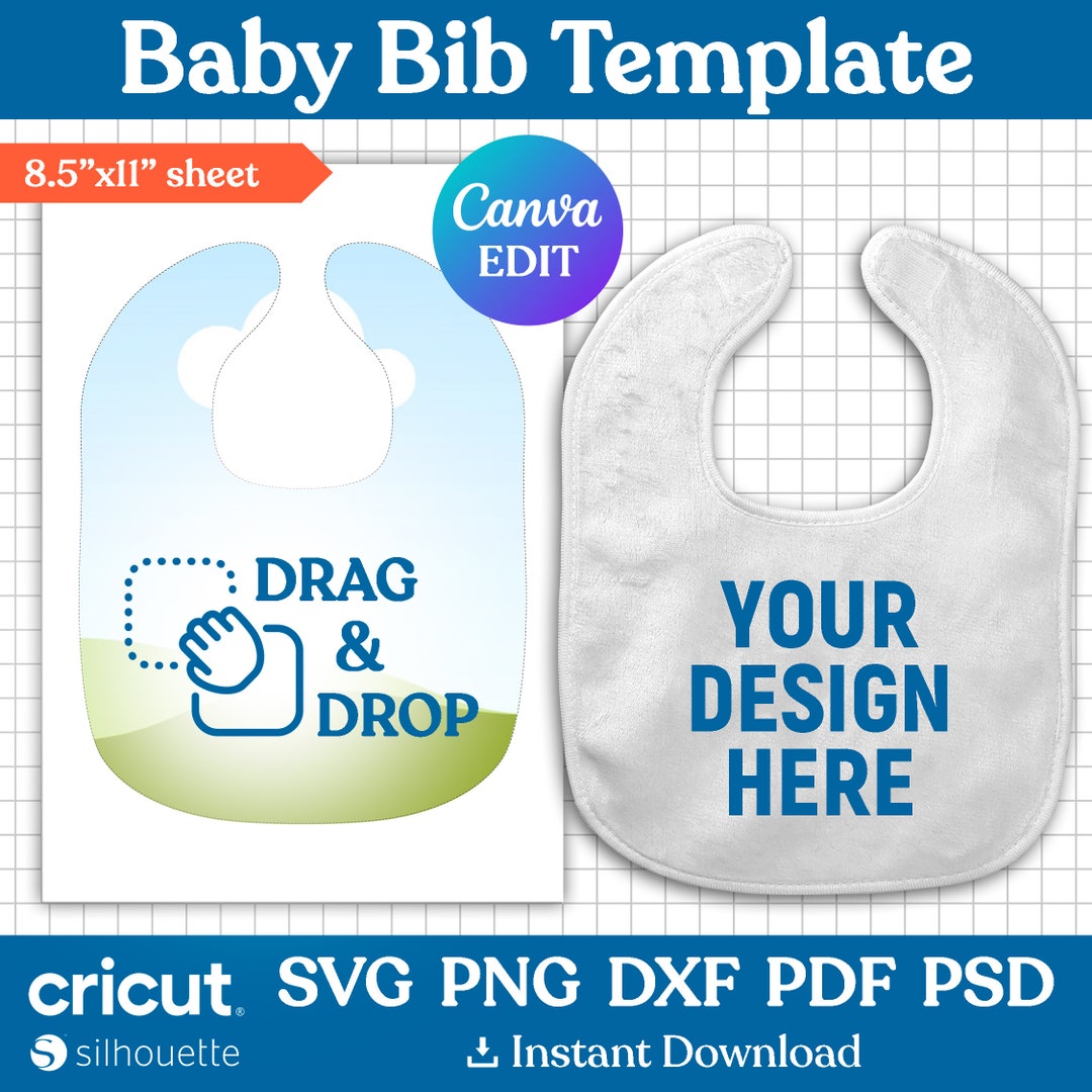 Baby Bib Template, Baby Bib for Sublimation, Baby Boy or Girl Bib ...