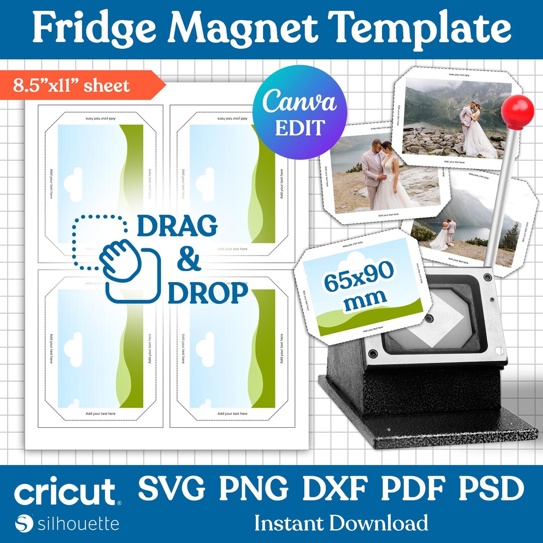 65mmx90mm Fridge Magnet Template, Magnet Maker Template, Magnet Machine ...
