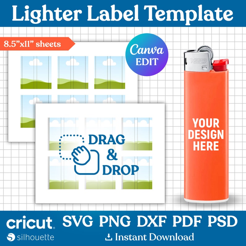 Lighter Label Template Svg, Lighter Wrapper Template, Lighter Label ...