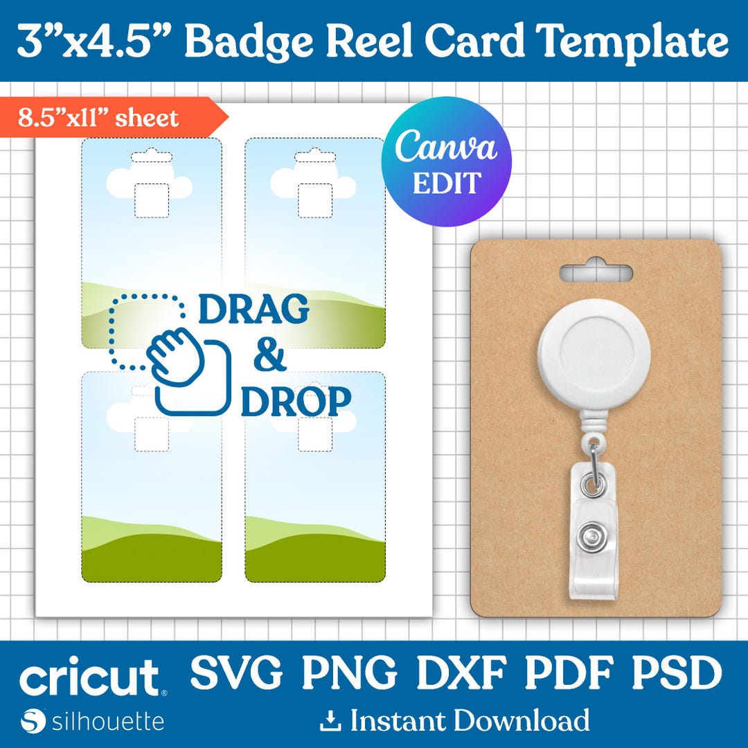 3"x4.5" Badge Reel Card, Badge Reel Display Card, Badge Reel Card ...