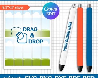 Epoxy Pen Wrap Template, Pen Sublimation Template, Pen Wrapper Template ...