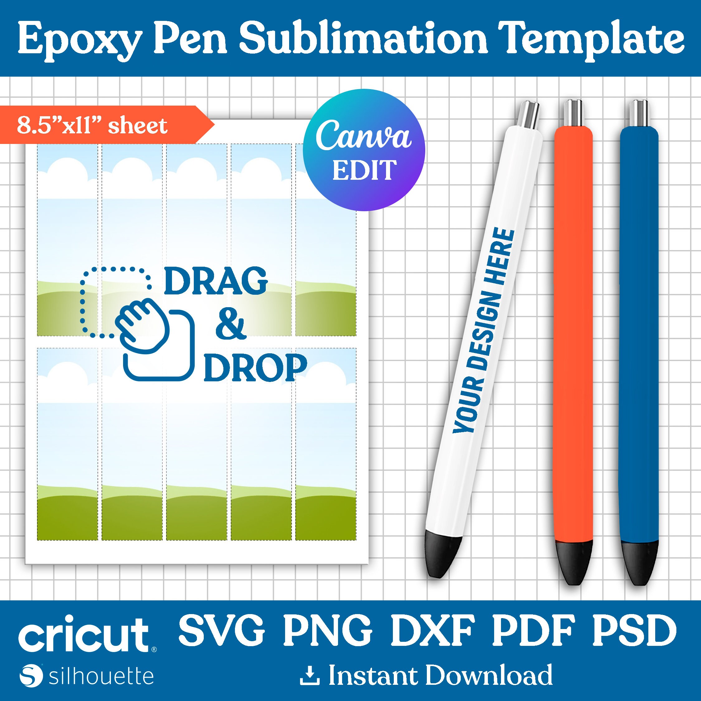 Epoxy Pen Wrap Template, Pen Sublimation Template, Pen Wrapper Template ...