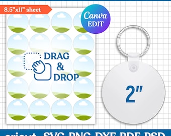 Rectangle Keychain Template, Keychain Template Svg, Sublimation ...