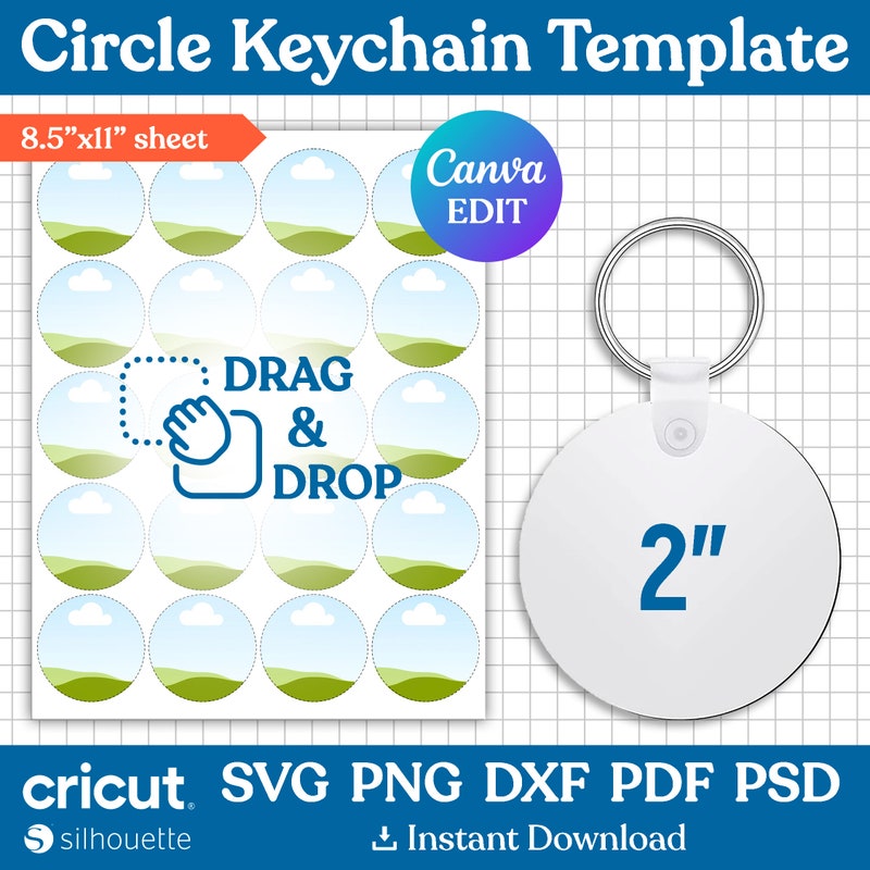 Keychain Svg Round - Etsy