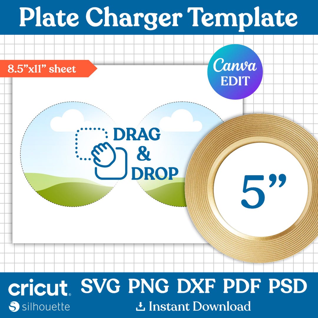 5" Plate Charger Template, Plate Insert Template, Circle Template ...