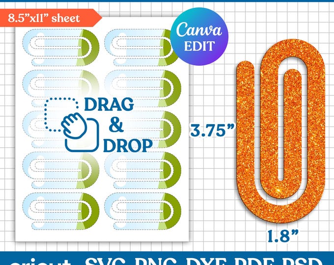 Jumbo Paperclip Template, Paperclip Bookmark Svg, Paperclip Svg, Snack ...