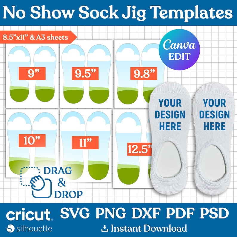 No Show Sock Jig Template, Sock Jig Template, Sock Jig Sublimation ...