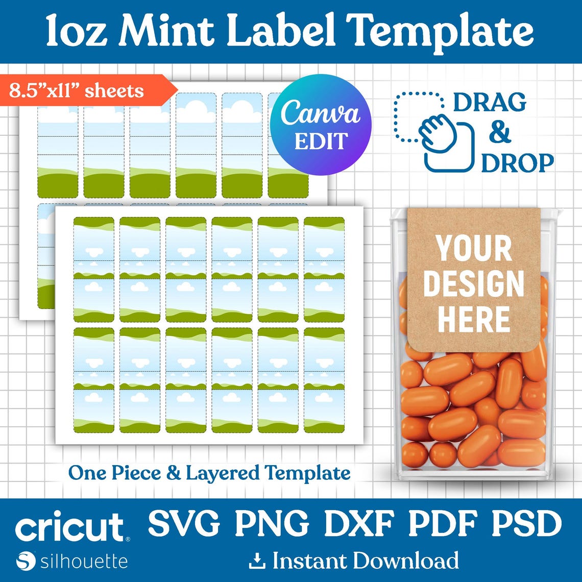 1oz 29g Mint Label Template, Mint Sticker Label, Mint Box Wrapper ...