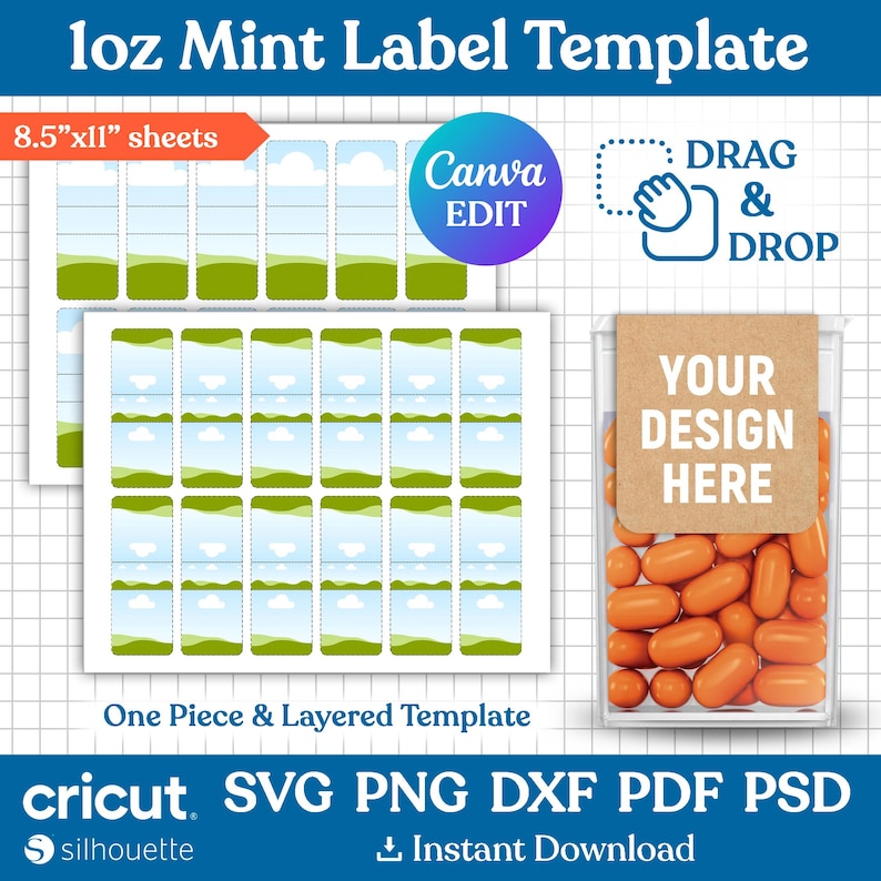 1oz 29g Mint Label Template, Mint Sticker Label, Mint Box Wrapper ...